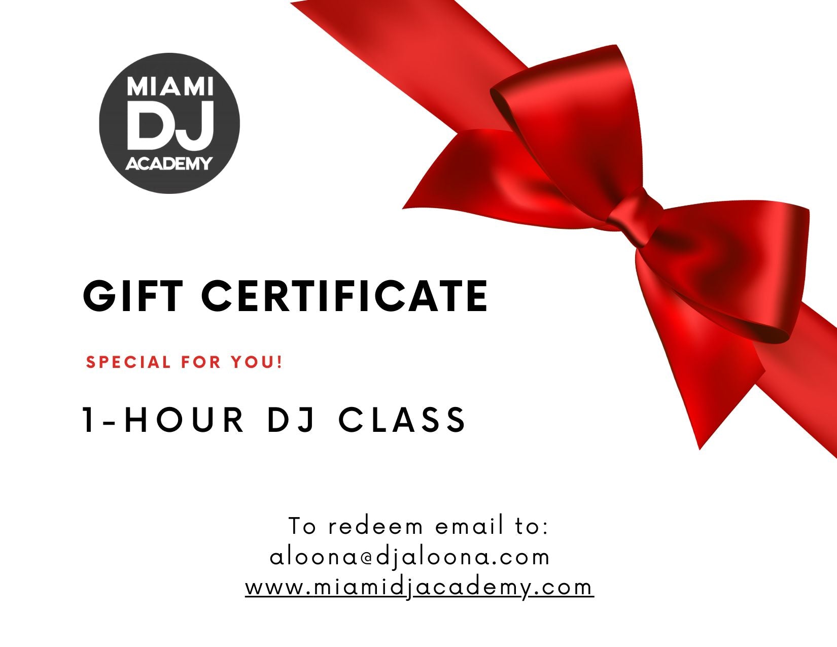 1-Hour DJ Class Gift Certificate – Miami DJ Academy